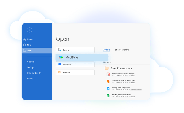 MobiDrive – Secure Cloud Storage & Online Drive for All Your Files