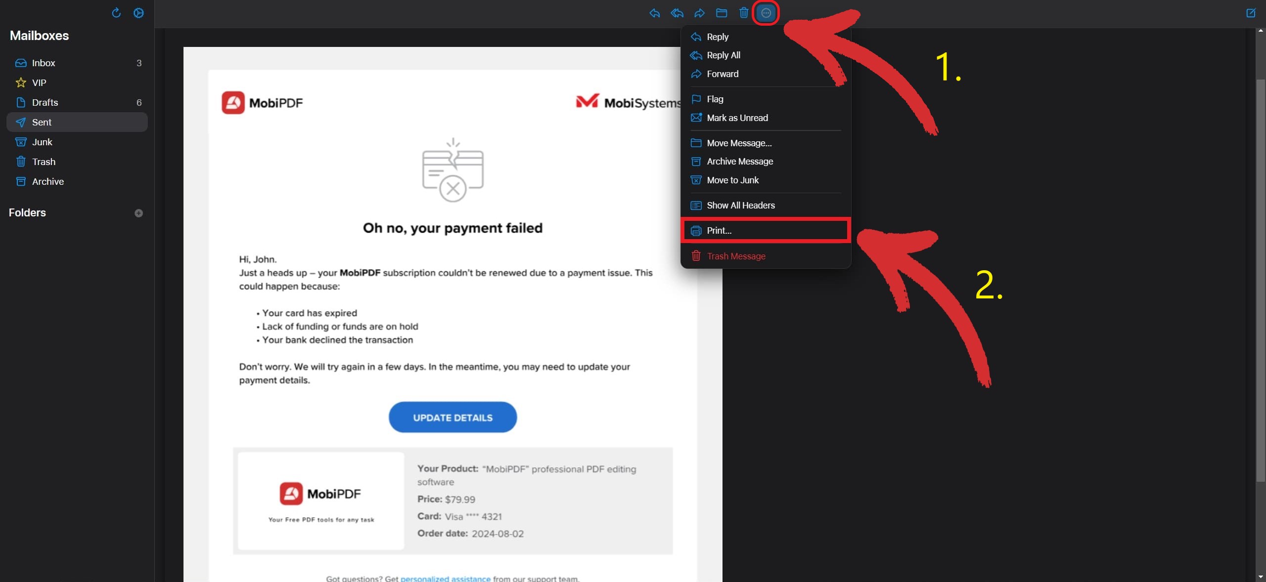Como salvar um e-mail como PDF