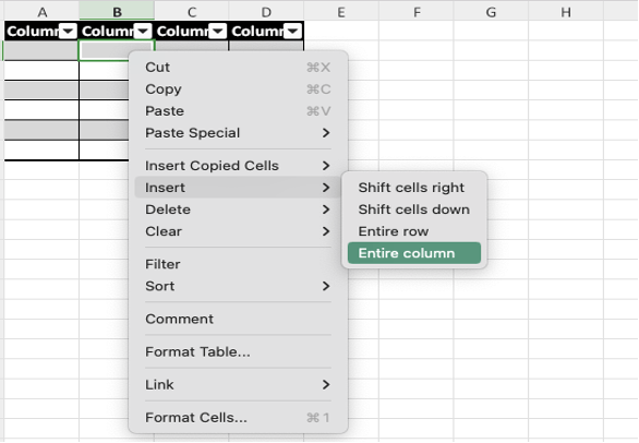 Cómo añadir columnas en Excel
